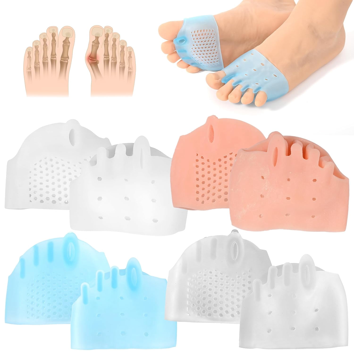 4 Pairs Silicone Toe Separators For Women And Men Toes Spreaders ...