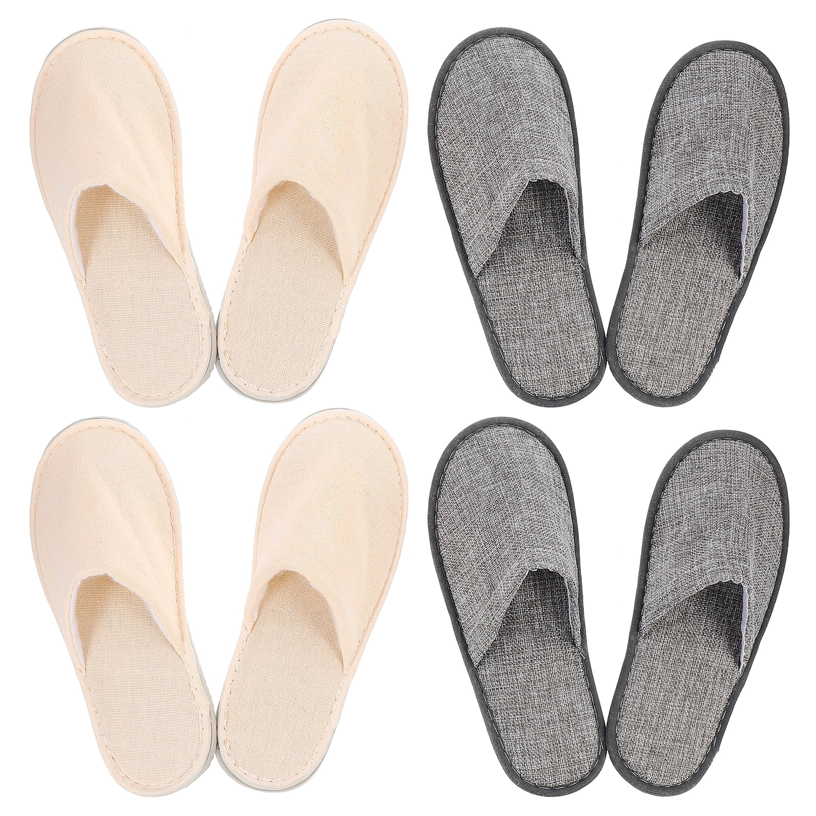 4 Pairs Simple Travel Folding Slippers Household Slippers Portable Trip ...