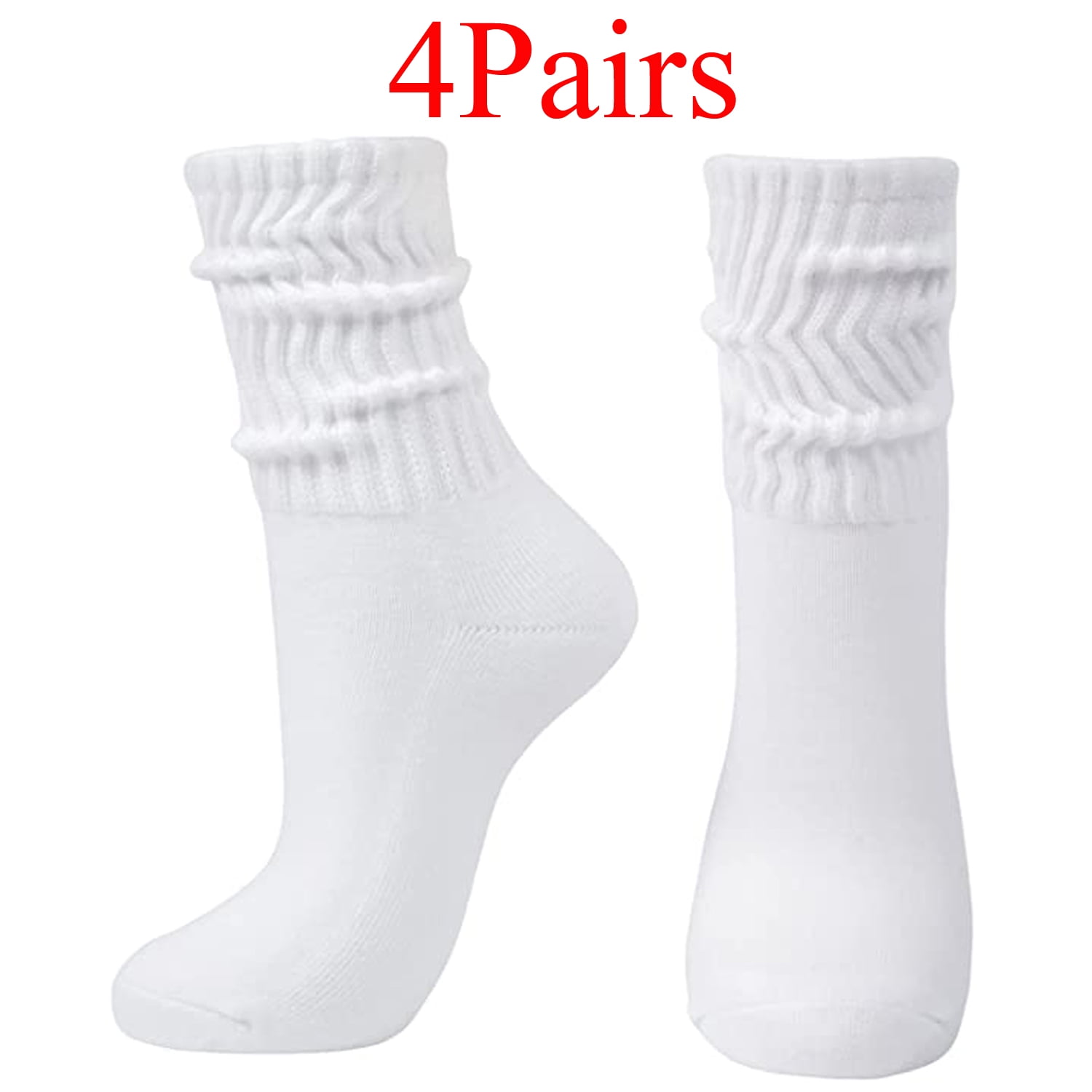 4 Pairs Slouch Slouchy Socks Stacked Cotton Socks for Women - Walmart.com