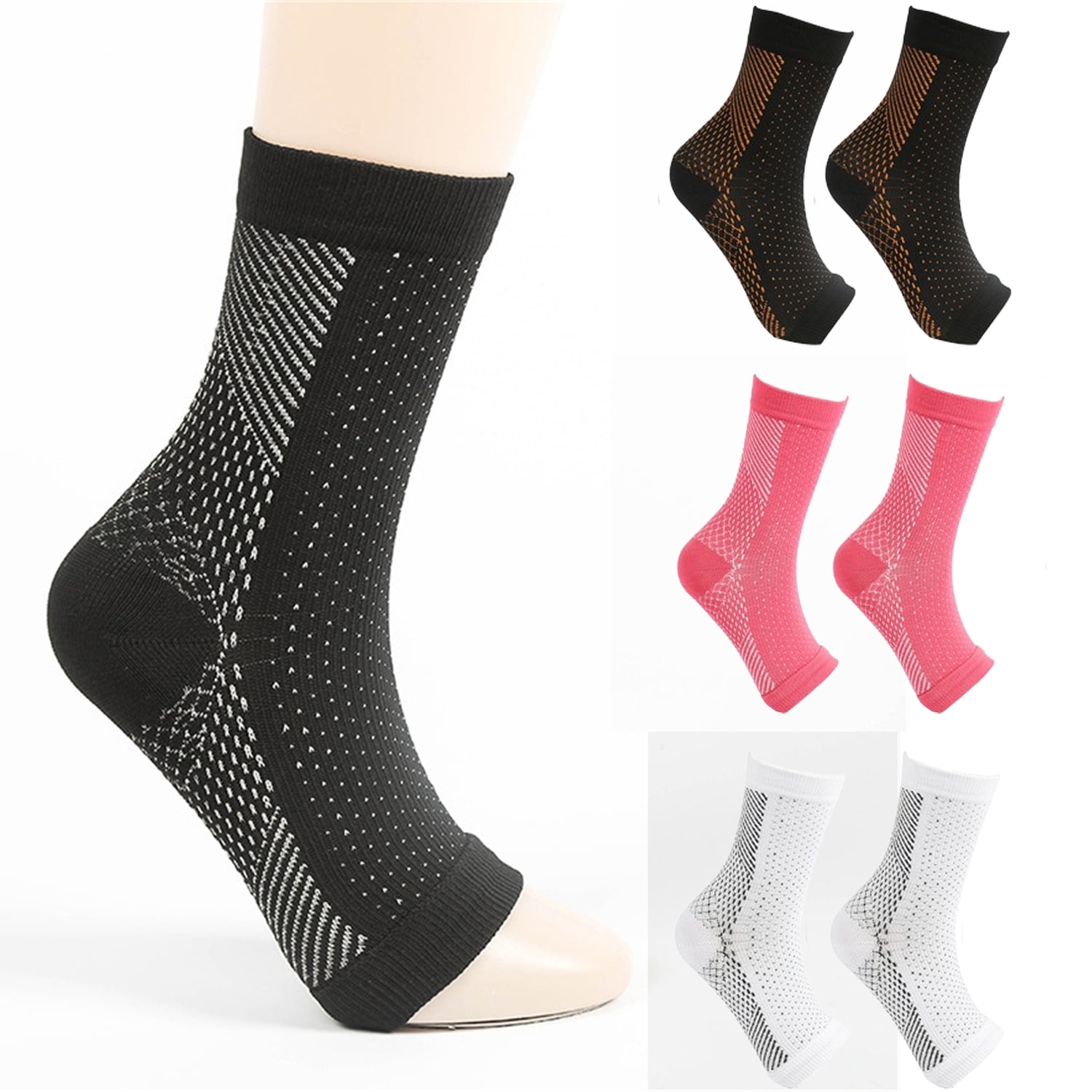 4 Pairs Socks Neuropathy Socks Compression Sleeves Soothe Socks for ...