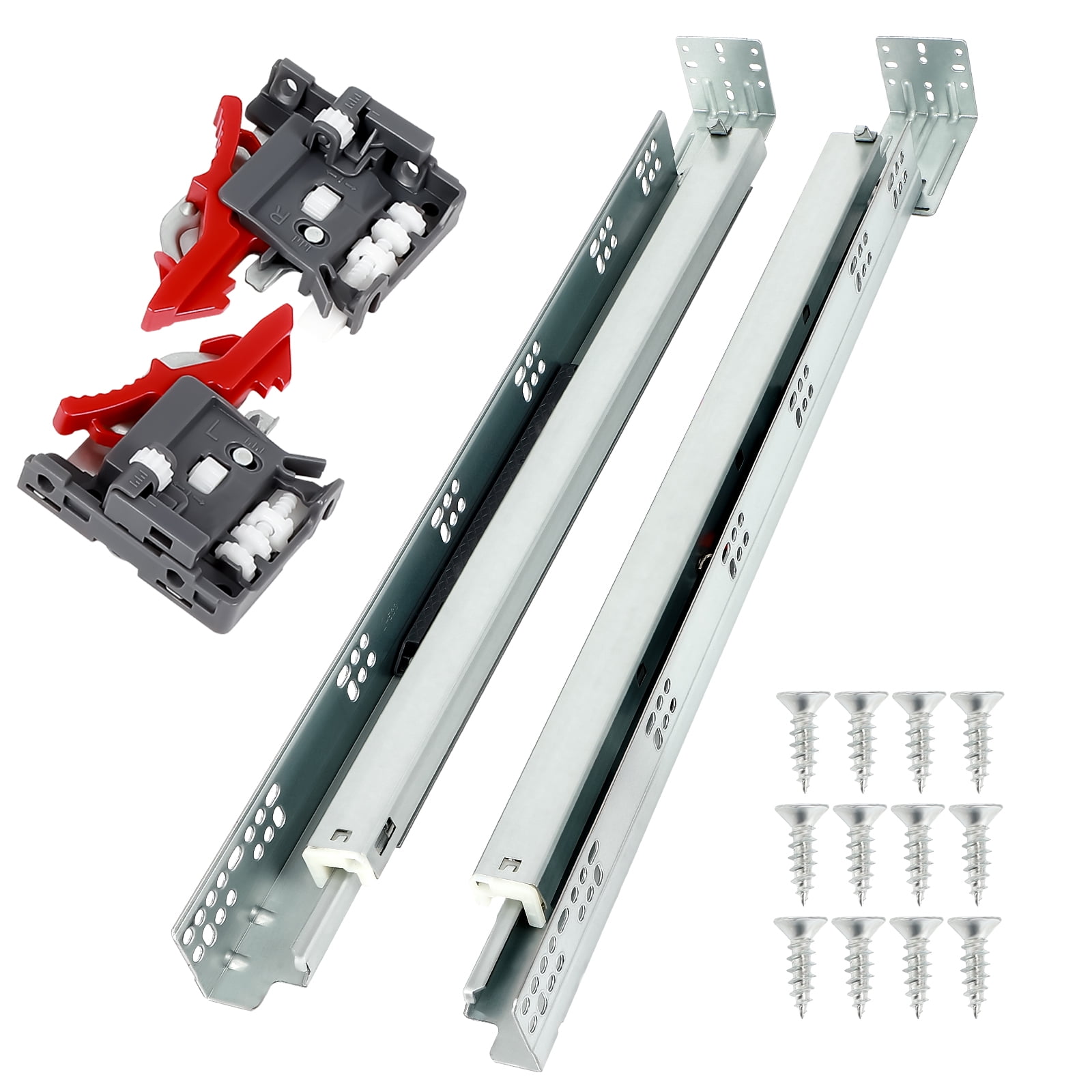 4 Pairs Soft Close Drawer Slides, 18 Inch Drawer Slides Bottom Mount ...