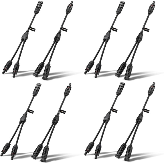 4 Pairs Solar Y Branch Connectors Solar Panel Parallel Adapter Cable 1 ...
