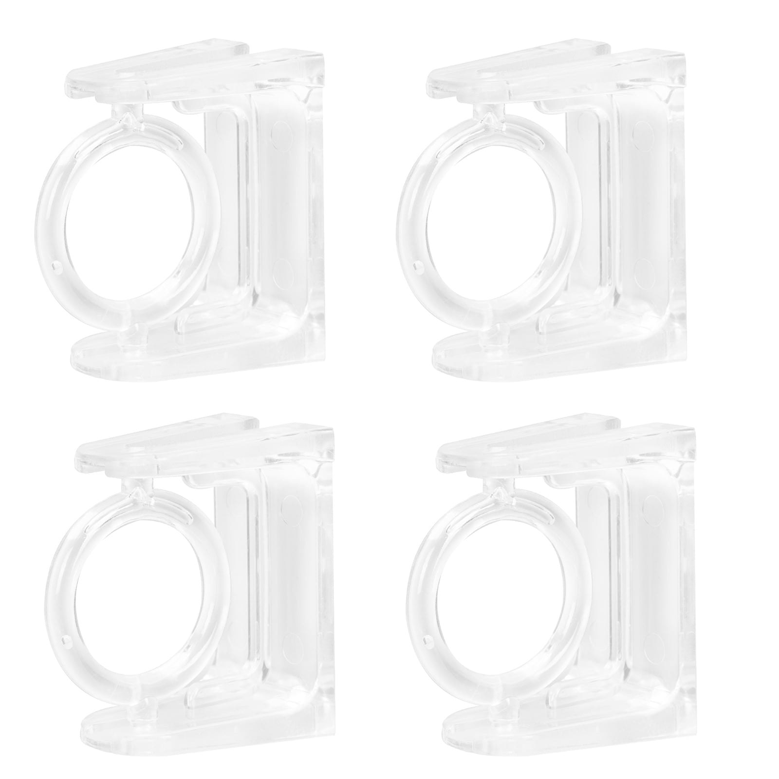 4 Pairs Steerable Rod Holder Curtain Hangers Punch-free Hooks Window ...