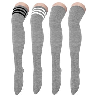 4 Pairs Thigh High & Knee High Socks – Breathable Knitted Leg Warmers ...