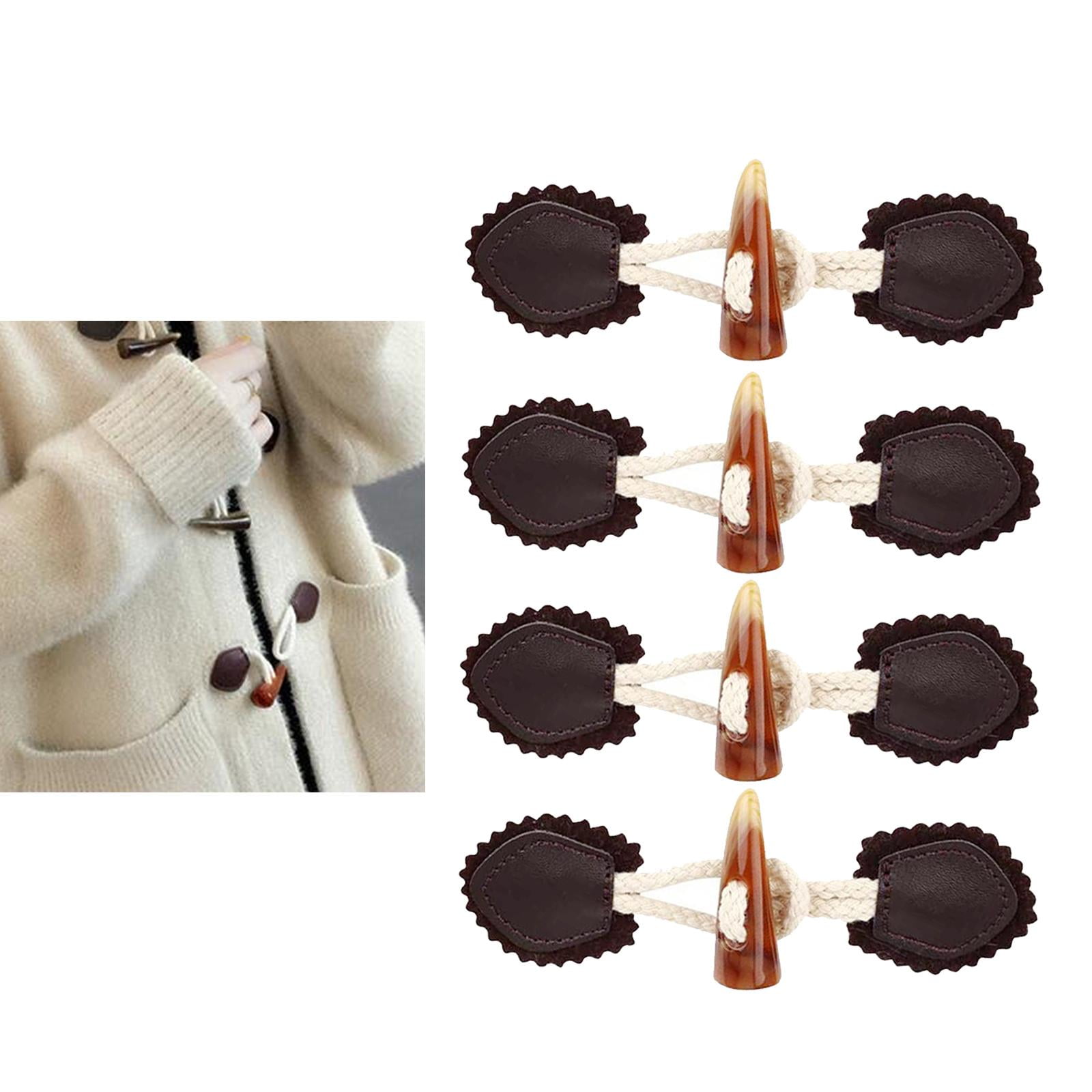 4 Pairs Toggle Button Closure Buttons Jacket Sewing DIY Button ...
