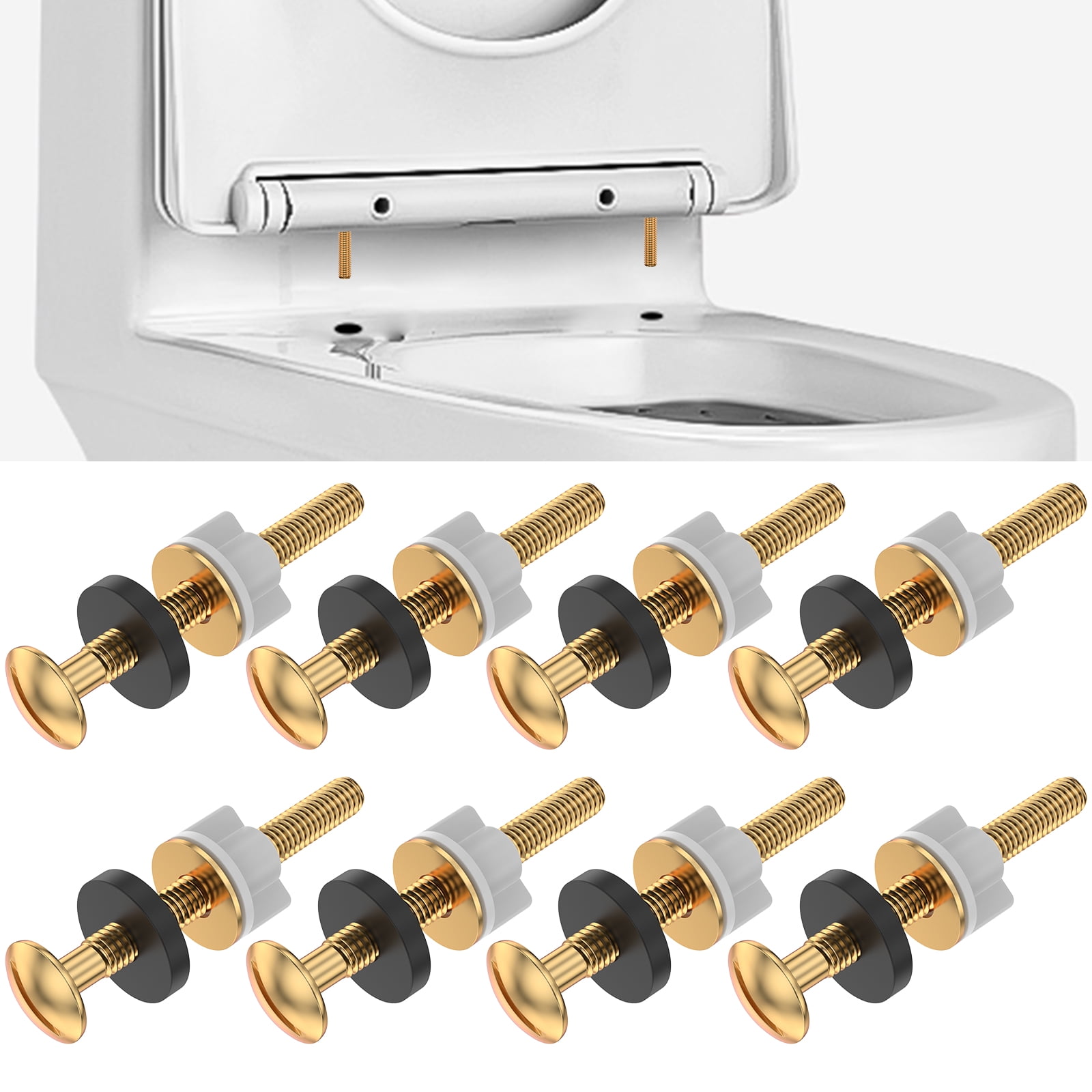 4 Pairs Toilet Seat Bolt and Screw Set with Plastic Nuts Easy to ...