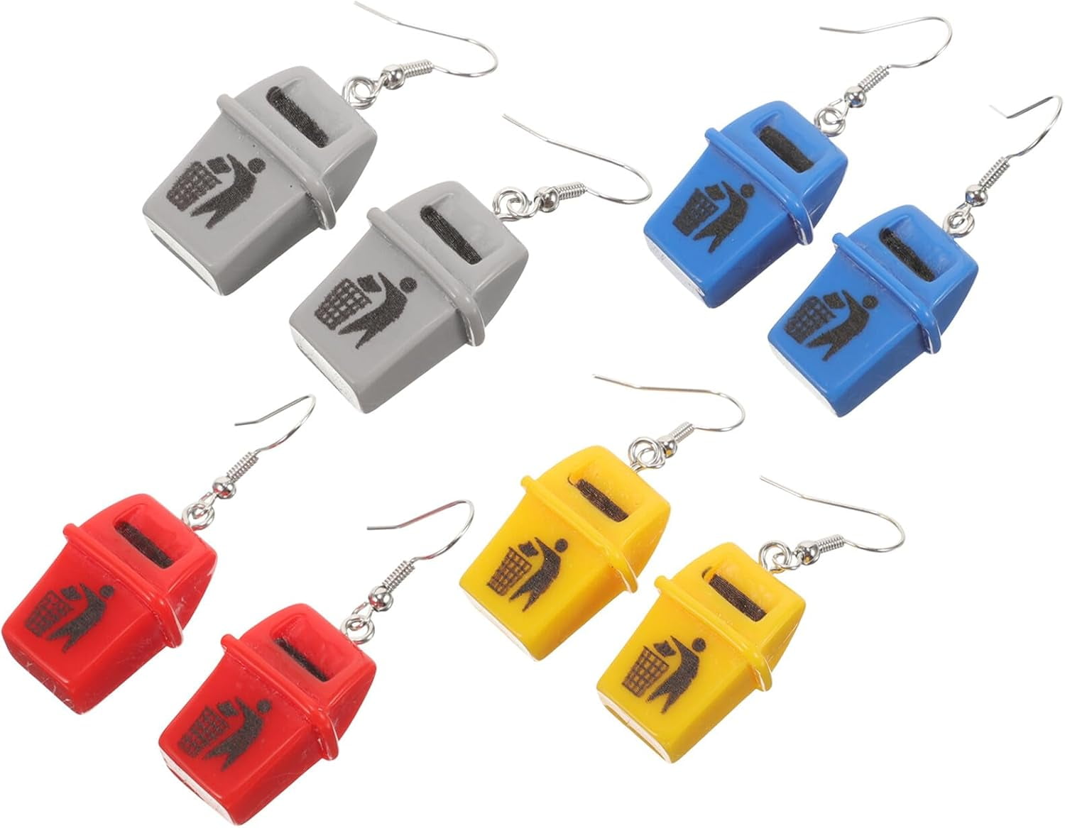 4 Pairs Trash Bin Earrings for Women Quirky Garbage Can Shape Drop ...