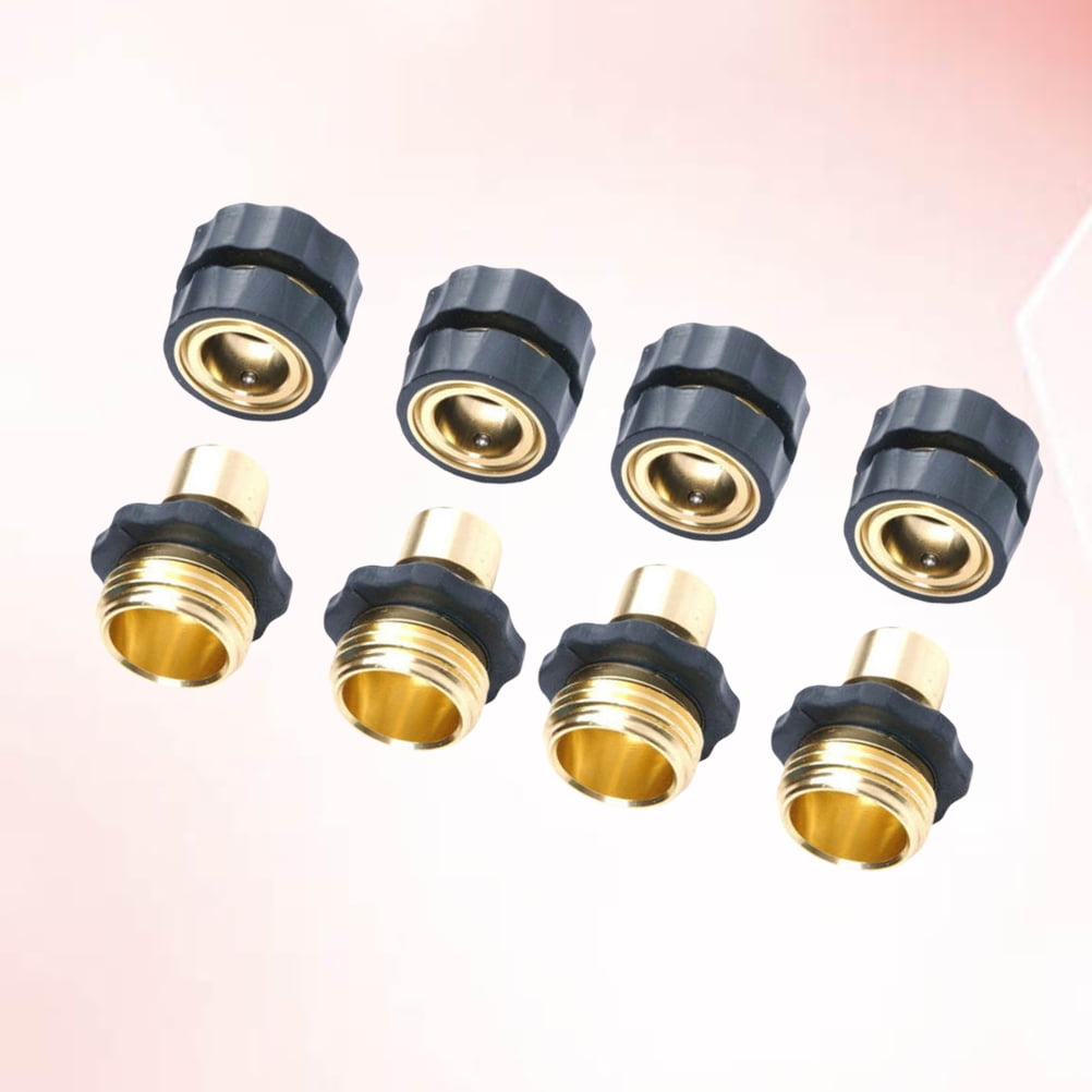 4 Pairs Universal Garden Hose Quick Connect Kit Set Brass Hose Tap ...