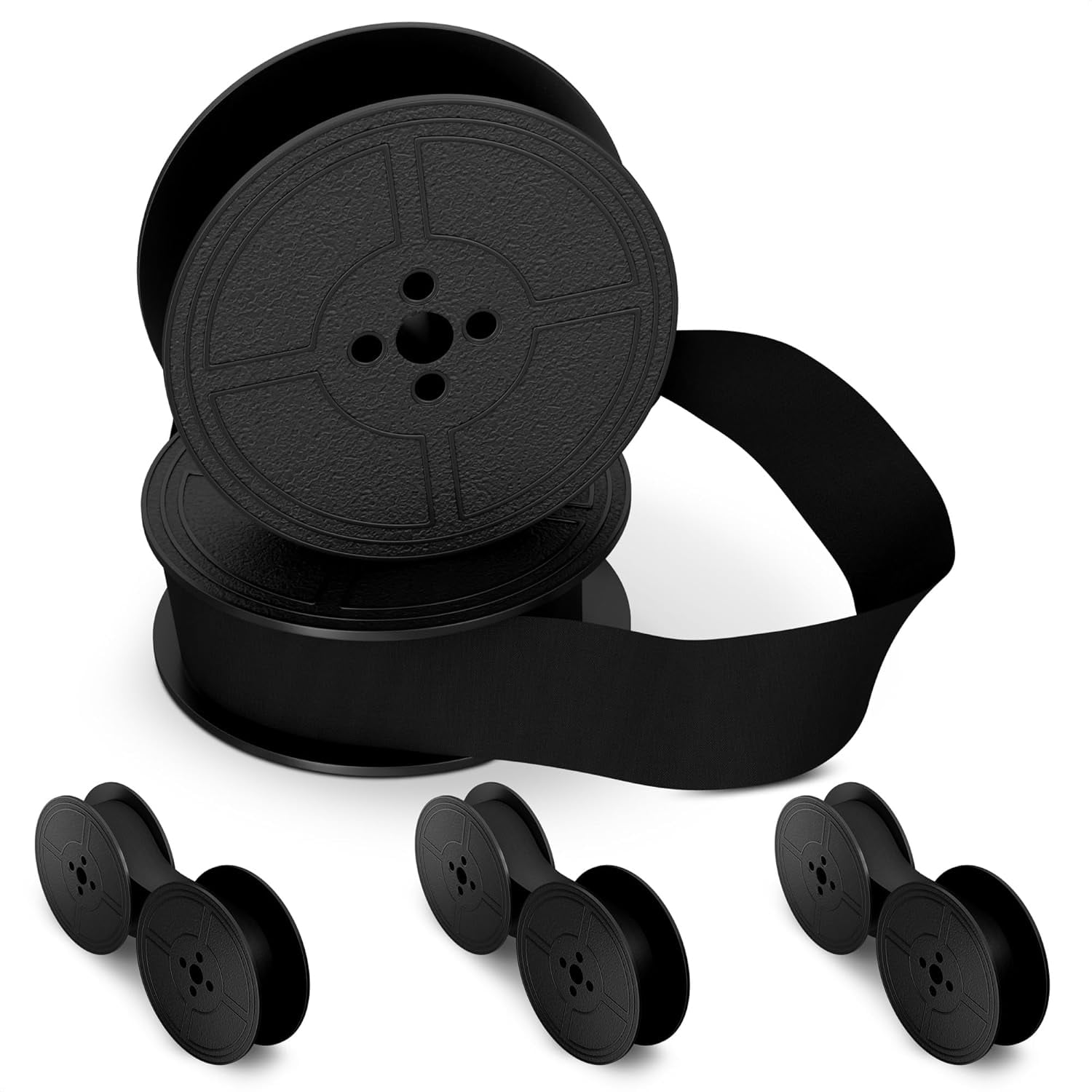 4 Pairs Universal Typewriter Ribbon - Black Typewriter Ink Ribbon with ...