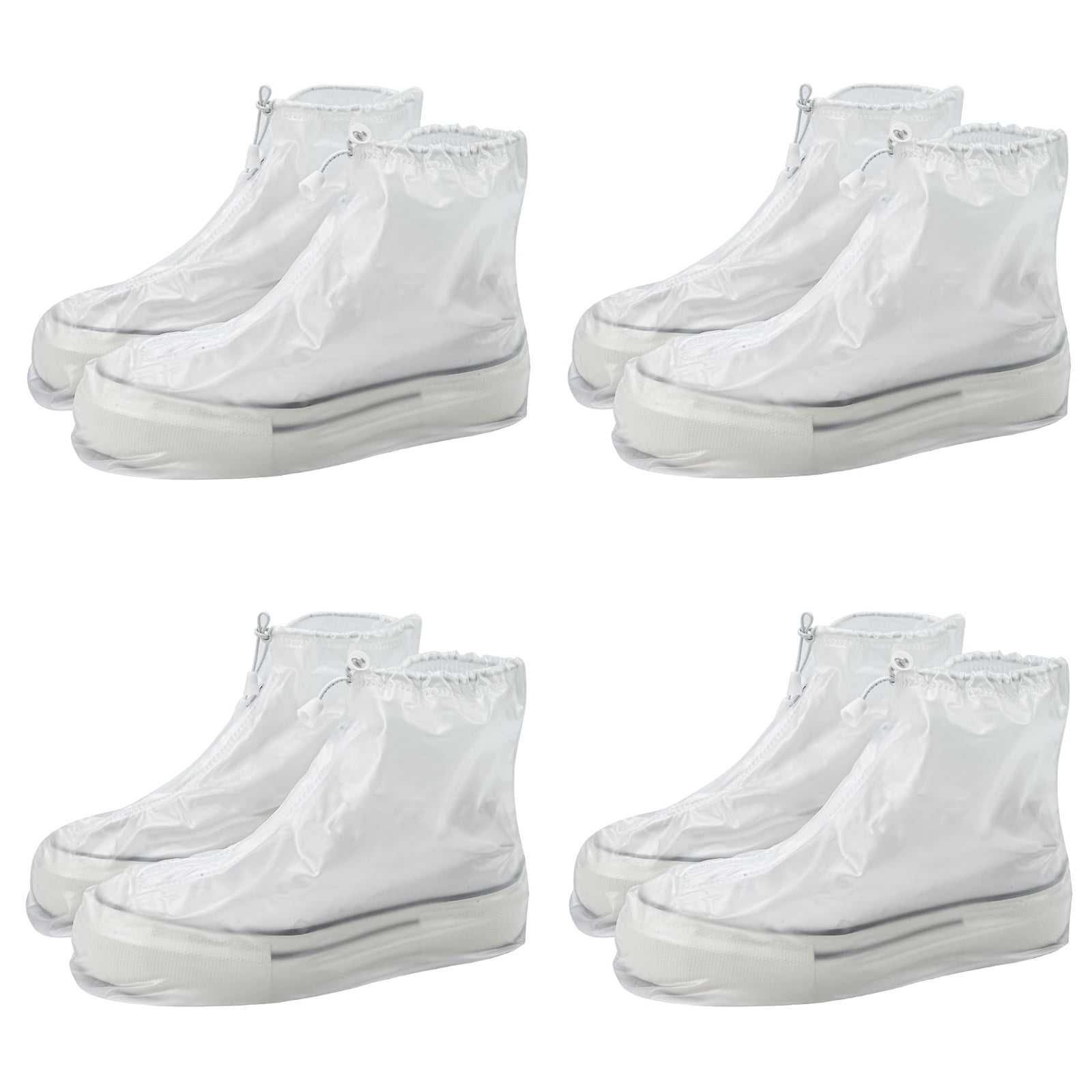 4 Pairs Waterproof Rain Covers for Shoes, PVC Reusable Rain Shoes Cover ...