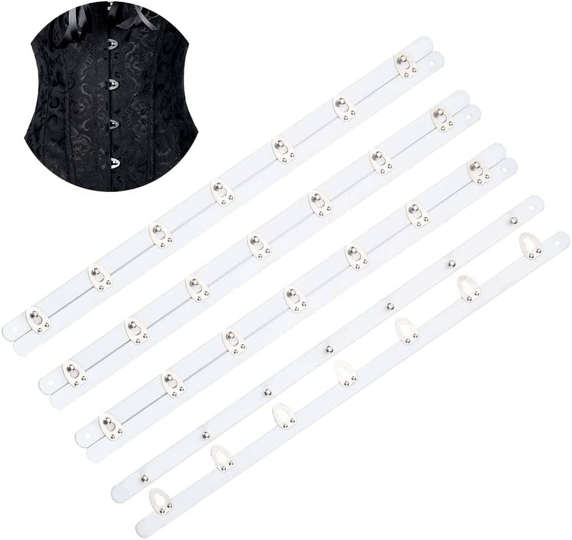 4 Pairs White Corset Busk 13inch Iron Spring Corset Busk with Hook Eye ...