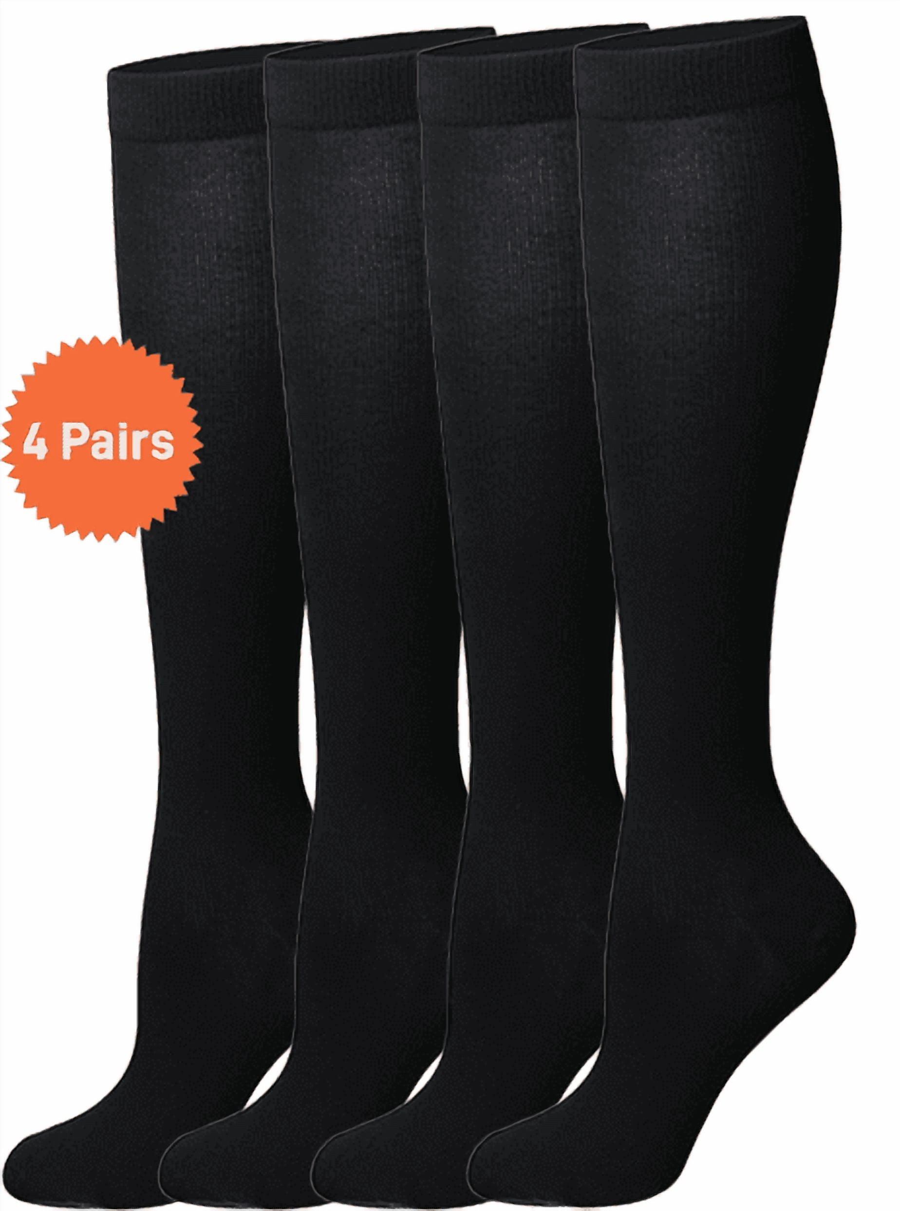 4 Pairs Wide Calf Compression Socks for Women Men: Syphoria Wide Calf ...