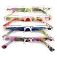4 Pairs Women Lightweight Rectangular Floral Reading Glasses - Clear ...