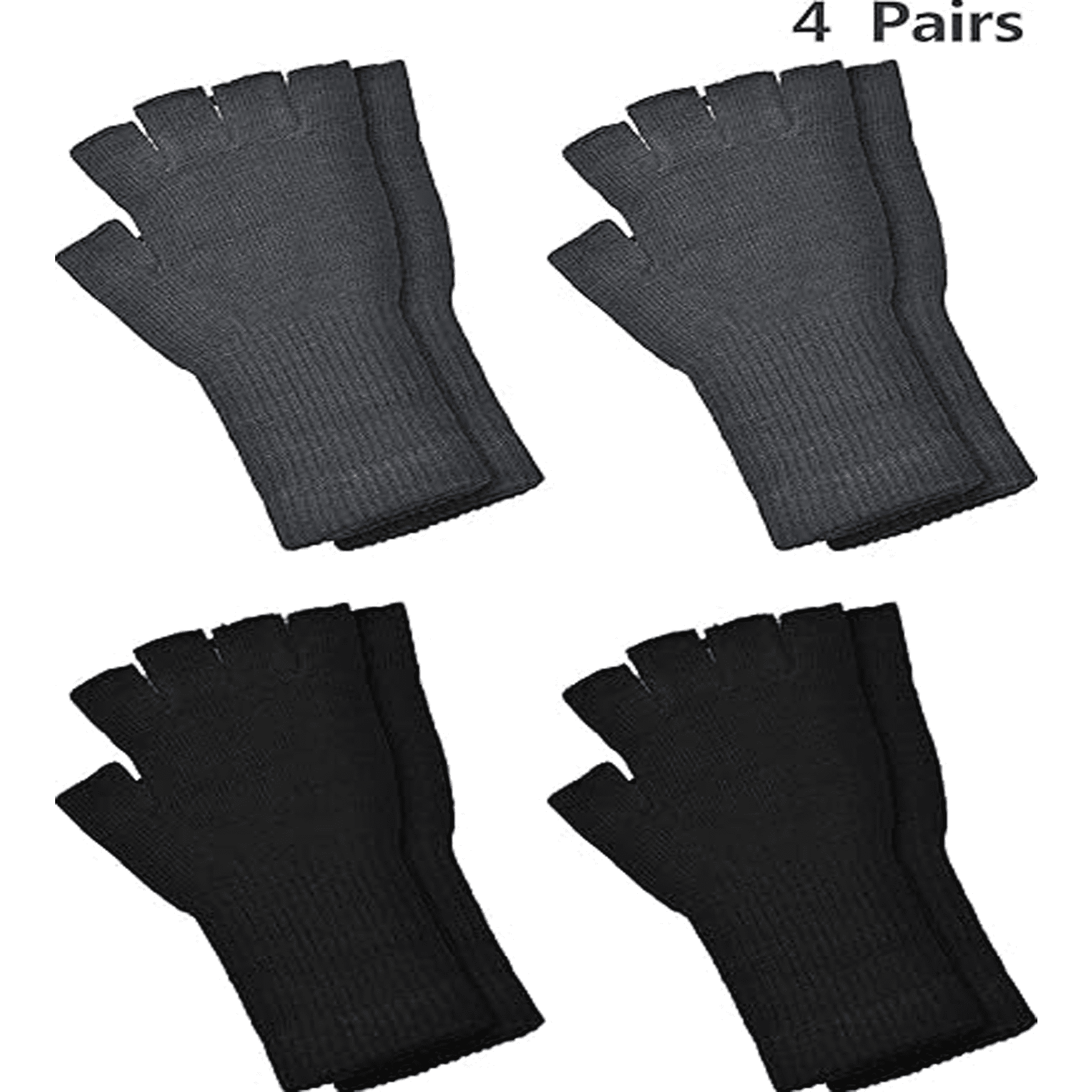 4 Pairs Women Men Winter Warm Knitted Fingerless Half Finger Typing ...