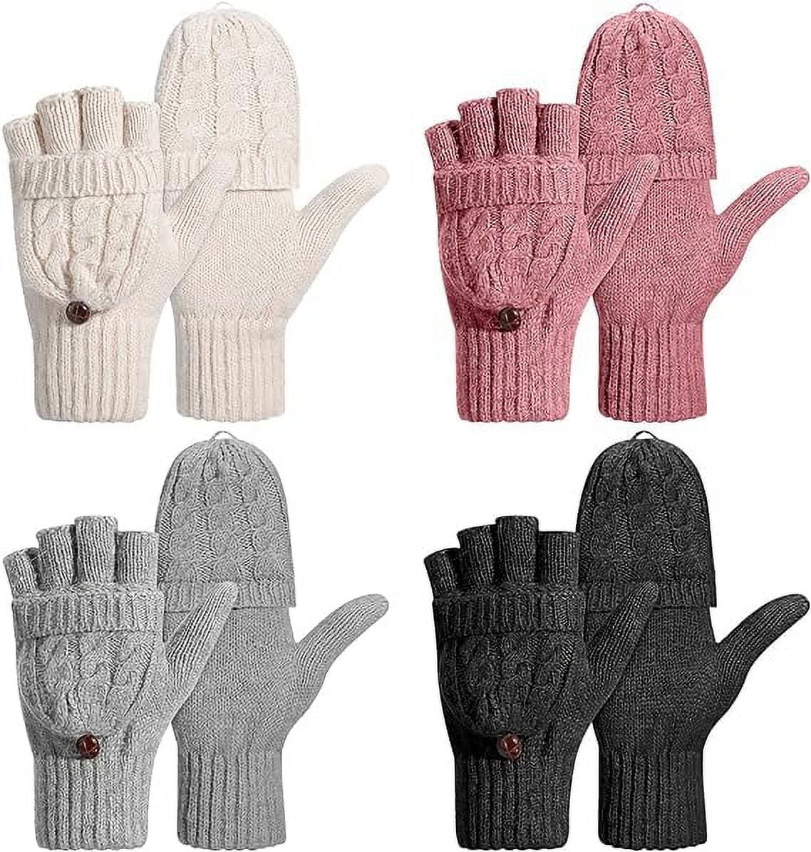 Customer reviews for 4 Pairs Women Winter Convertible Gloves Fingerless ...