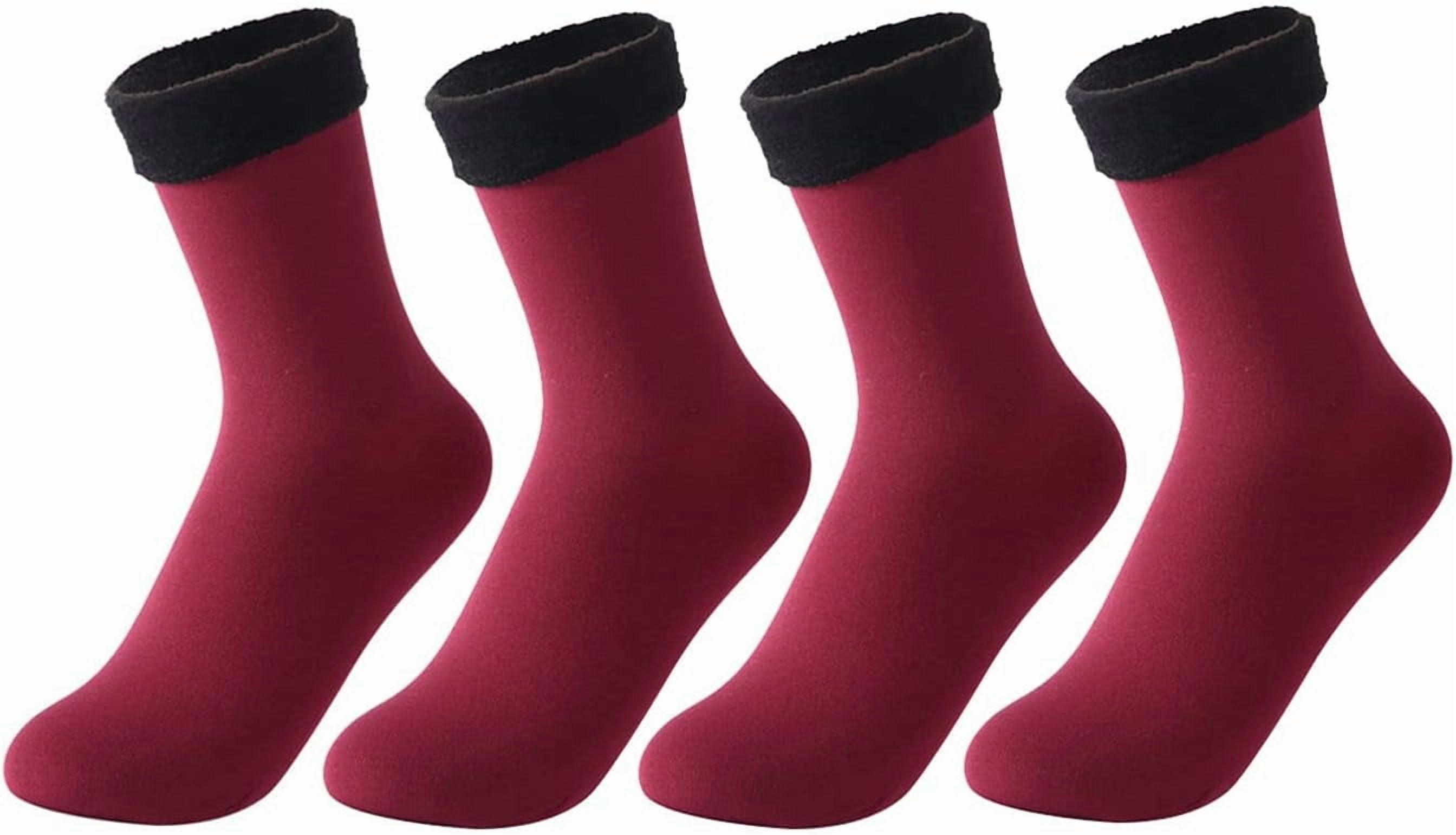 4 Pairs Women's Velvet Winter Thermal Socks,Thickening and Velvet Snow ...