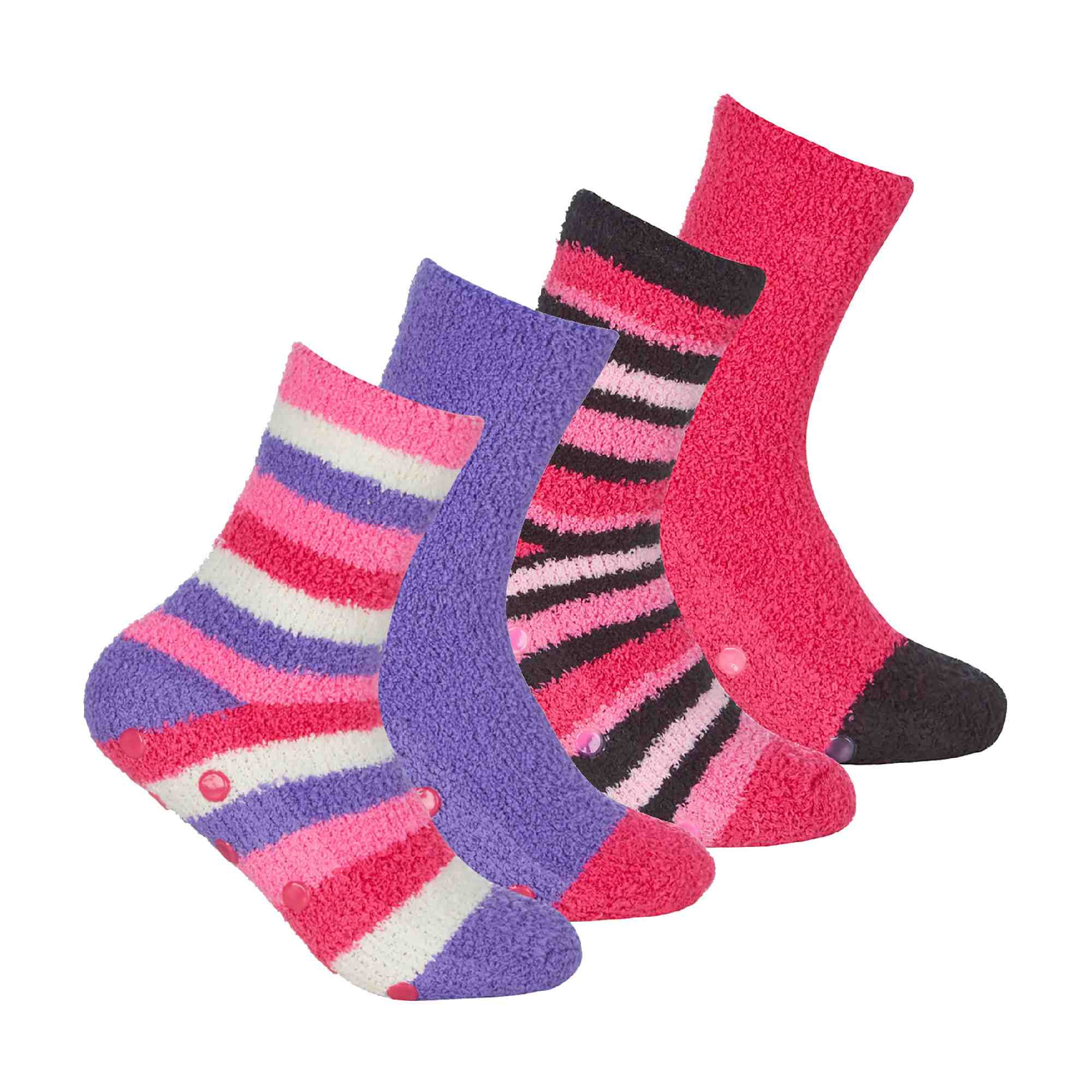 4 Pairs Womens Bed Socks with Grips | Sock Snob | Thermal Anti Slip ...
