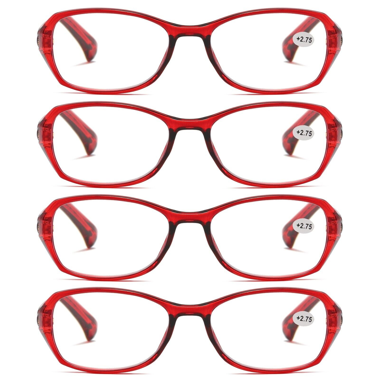 4 Pairs Womens Ladies Blue Light Blocking Reading Glasses Red Readers ...