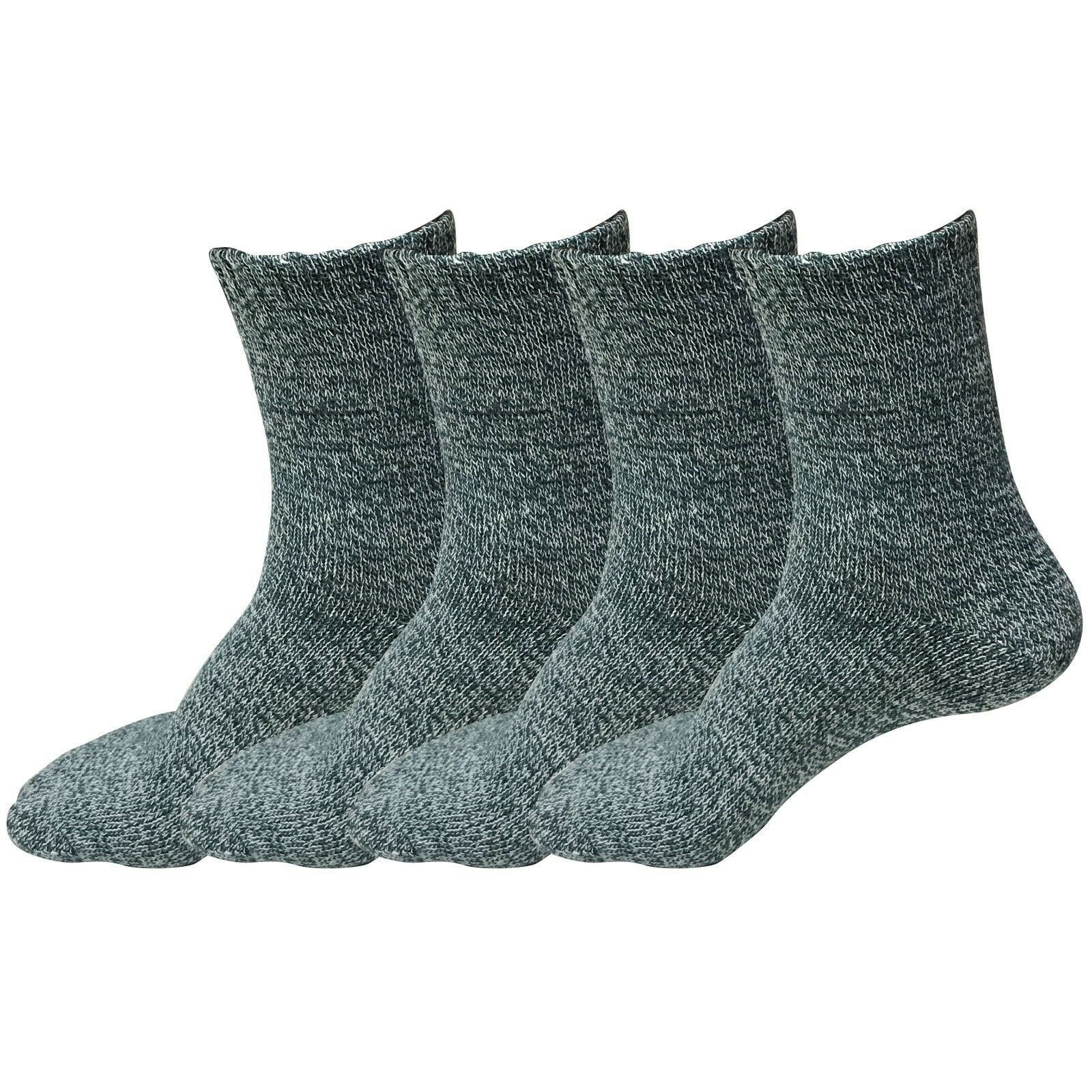 4 Pairs Womens Winter Casual Wool Blend Thick Knit Thermal Warm Crew ...