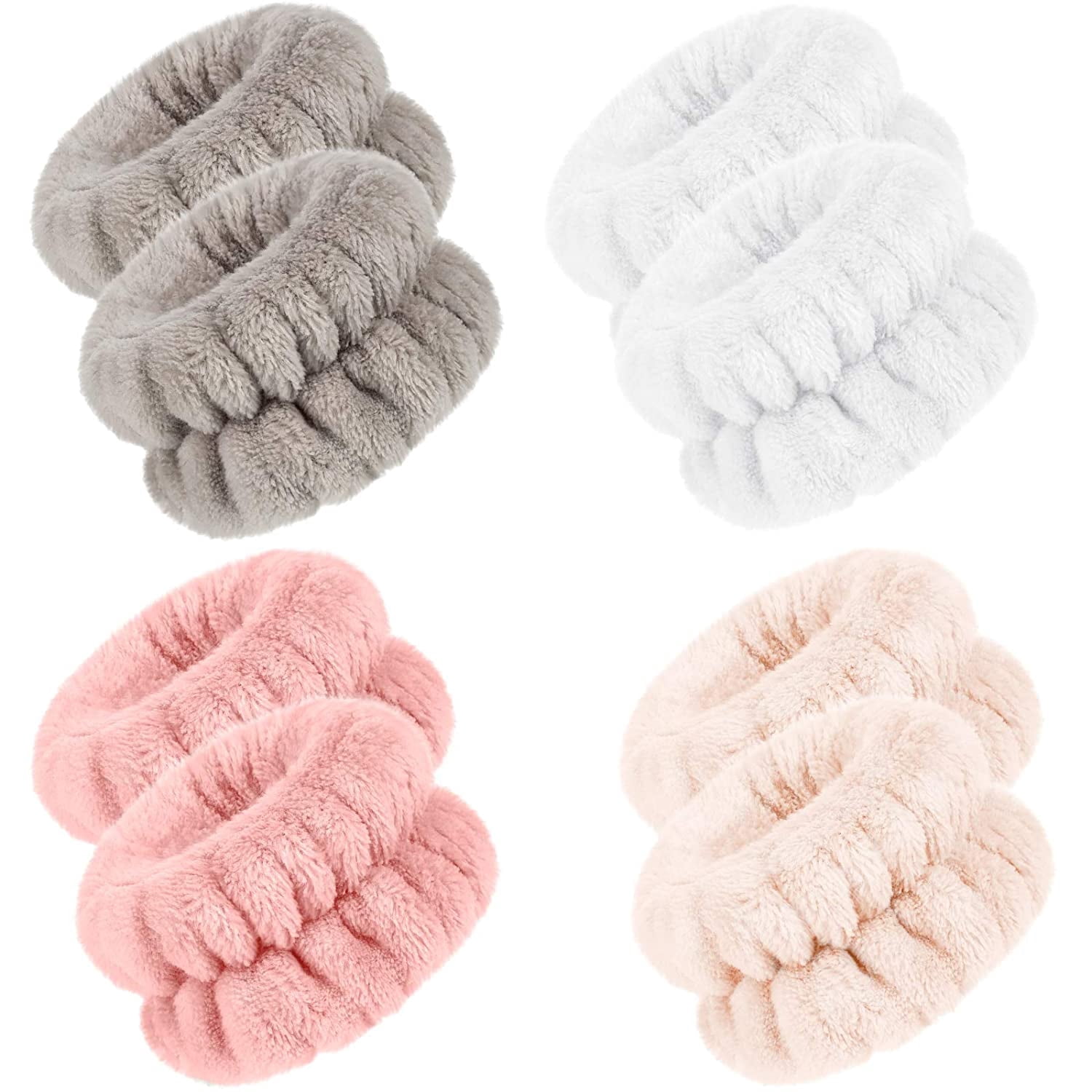 4 Pairs Wrist Bands for Washing Face Wrist Spa Microfiber Wash Towel ...