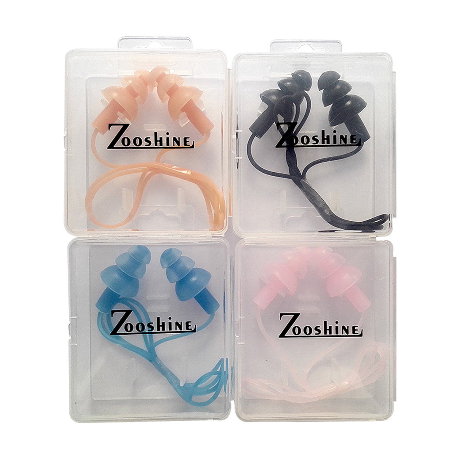 4 Pairs Zooshine Waterproof Swimming Ear Plugs Corded,Anti-lost ...