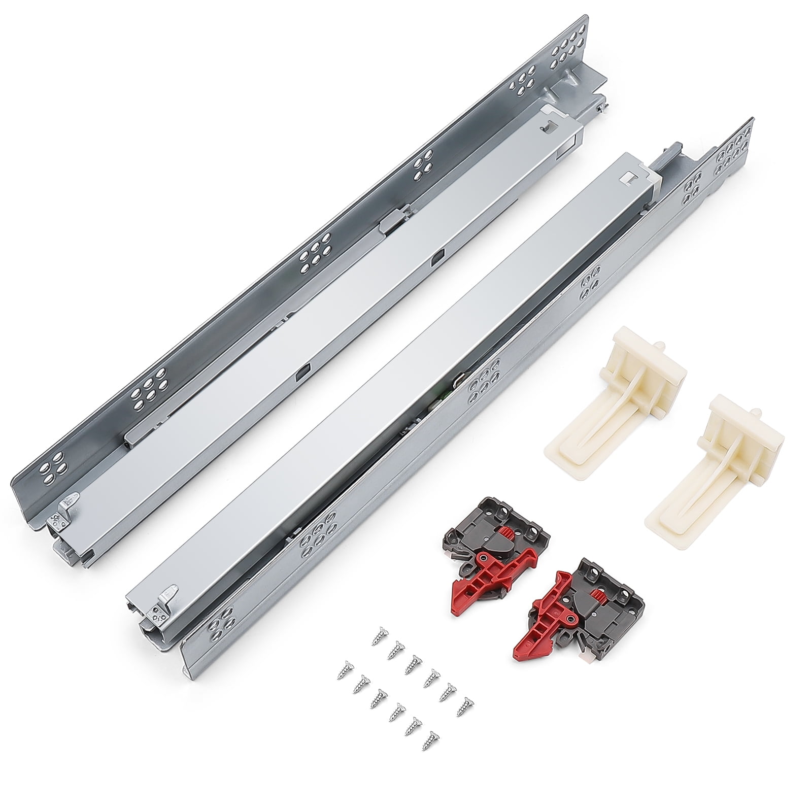 4 Pairs knobelite 18 Inch Undermount Drawer Slides, Self Soft Close ...