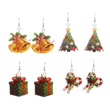 Christmas Earrings for Women Dangle Christmas Light Bulb Jingle Bell ...