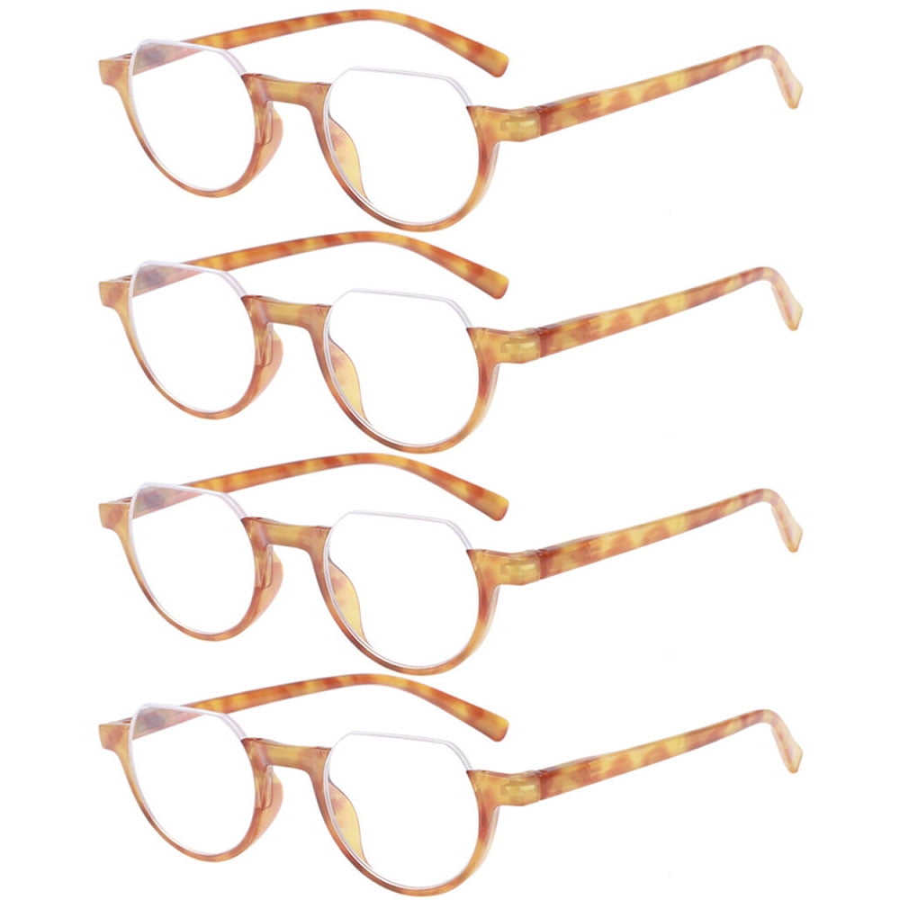 4 Pairs of Women Half Moon Reading Glasses 2.50 Men Anti-blue Light ...