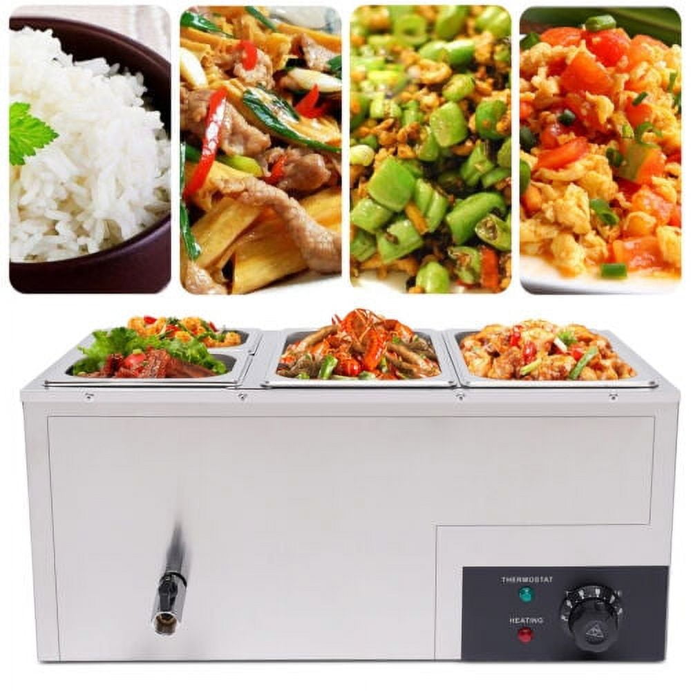 4-Pan Electric Commercial Food Warmer Buffet Soup Steamer Pans ...