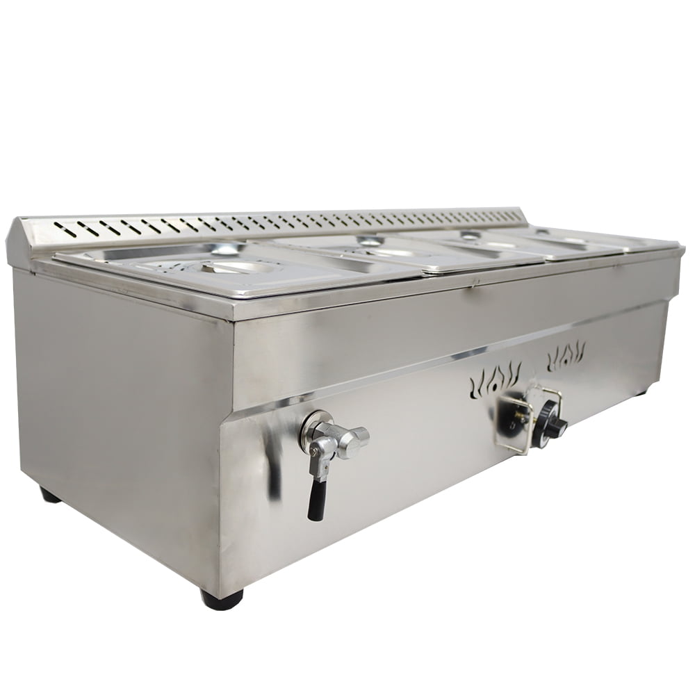 4-Pan LP Gas Food Warmer Commercial Canteen Buffet Steam Heater ...