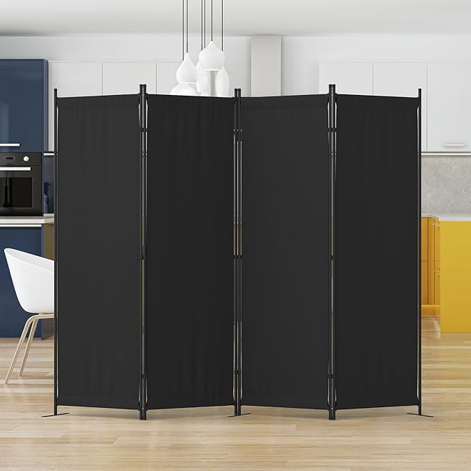 4 Panel 88" W Portable Room Dividers and Folding Privacy Screens For ...