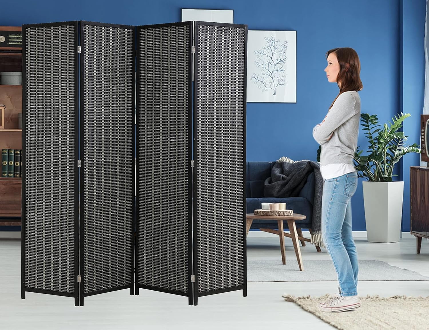 4 Panel Bamboo Room Divider 6 Ft Tall 6 Ft Wide Room Dividers and ...