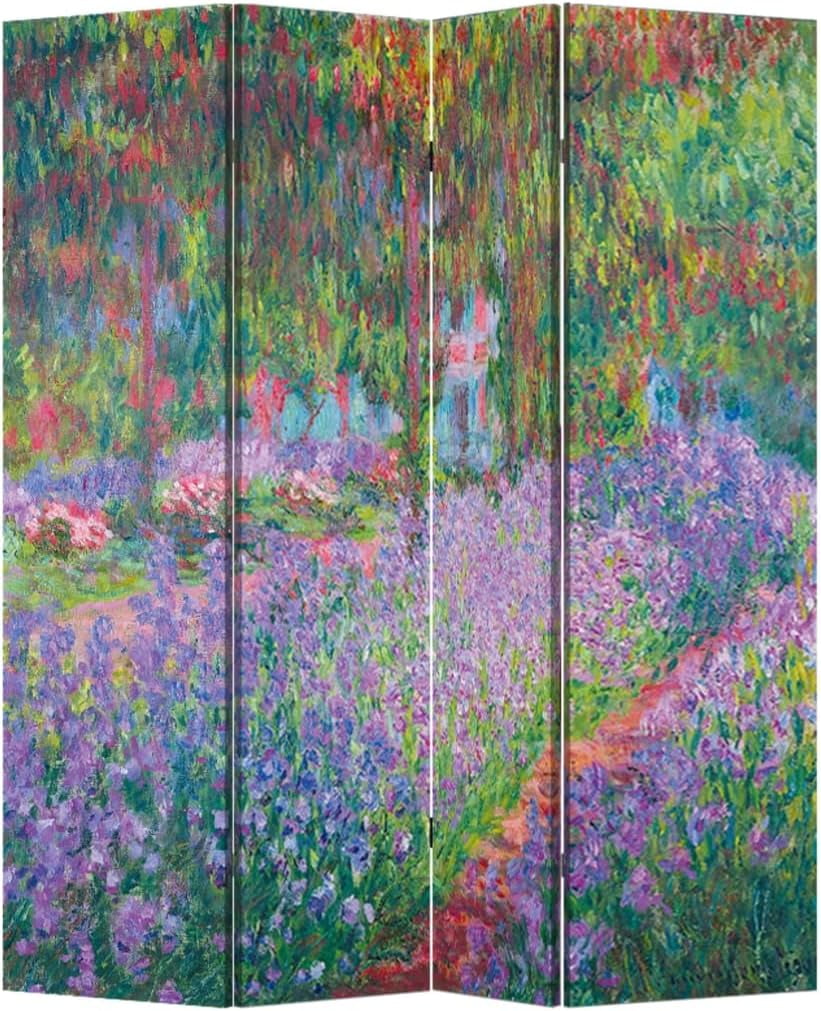 4 Panel Canvas Folding Privacy Screen Room Divider Partition Water ...