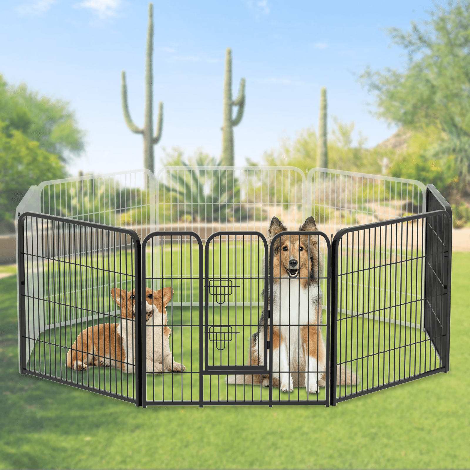 4 Panel Dog Playpen 32 inch Height Portable Dog Pen for Dog Pet Puppy ...