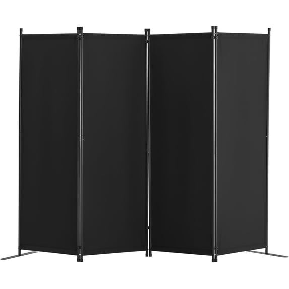4 Panel Fabric Room Divider Privacy Screen Black - Walmart.com