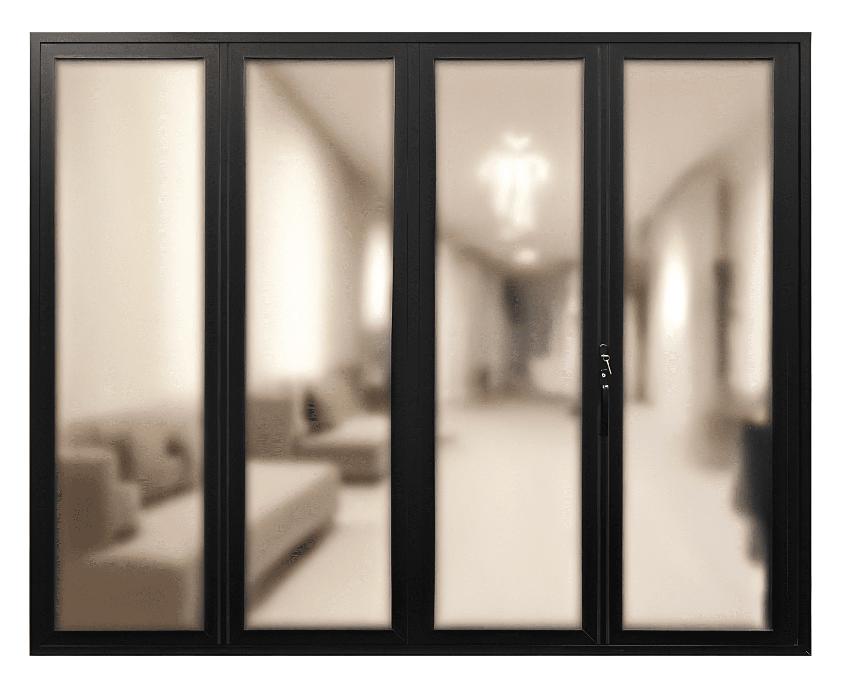 4 Panel, Folded Out, (0R4L) Outswing, Folding Patio Door, Aluminum ...