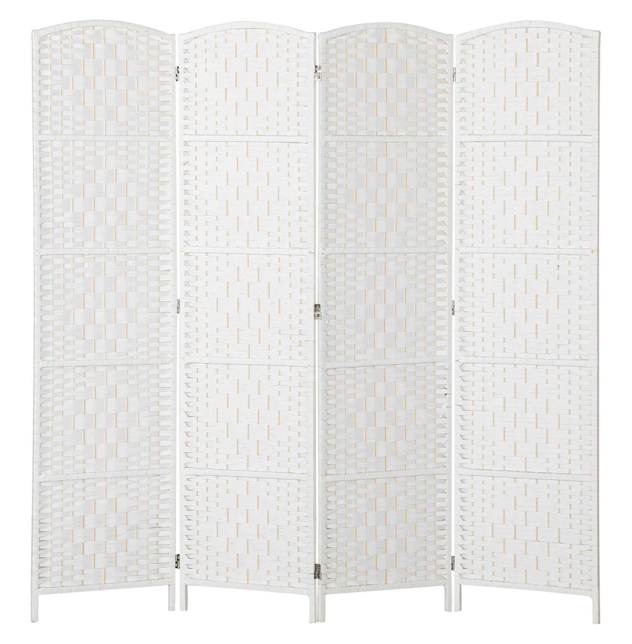 , 4 Panel Folding Privacy Screen, 6FT Tall Portable Weave Partition ...