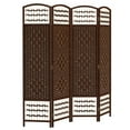 4 Panel Folding Room Divider Portable Privacy Screen Wave Fiber Room ...