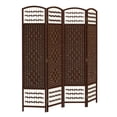4 Panel Folding Room Divider Portable Privacy Screen Wave Fiber Room ...