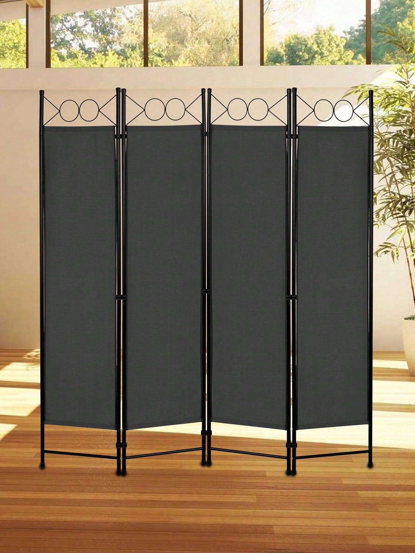 "4-Panel Folding Room Divider - Portable Privacy Screen for Home ...