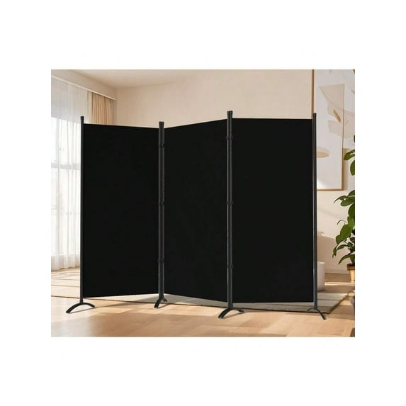 4-Panel Folding Room Divider, Steel Frame Privacy Screen for Home ...