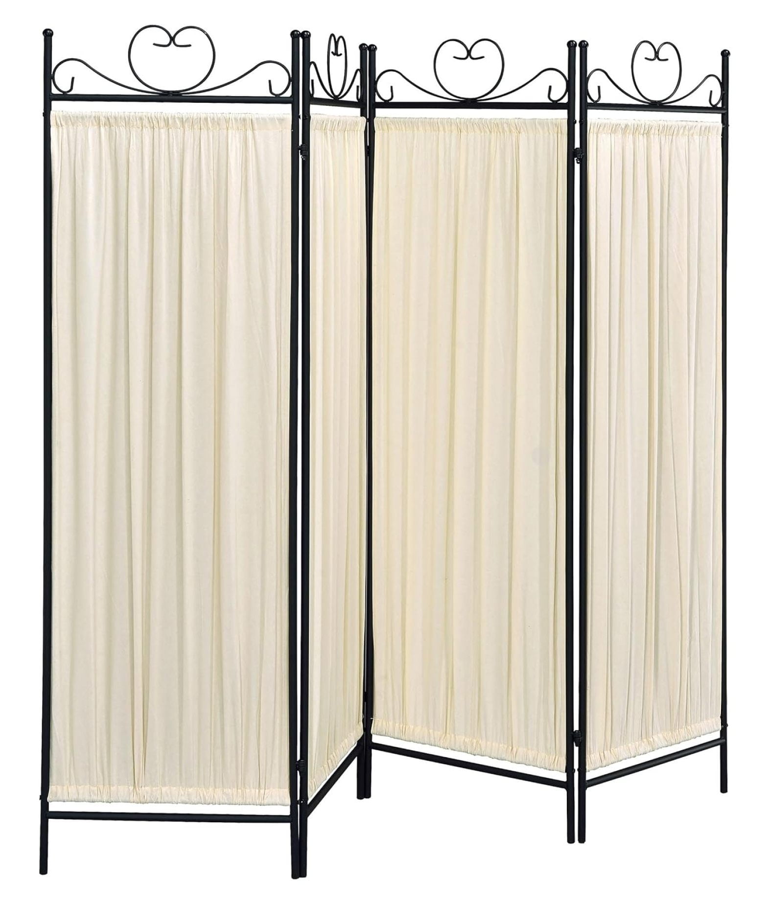 4-Panel Folding Screen, Beige and Black - Walmart.com