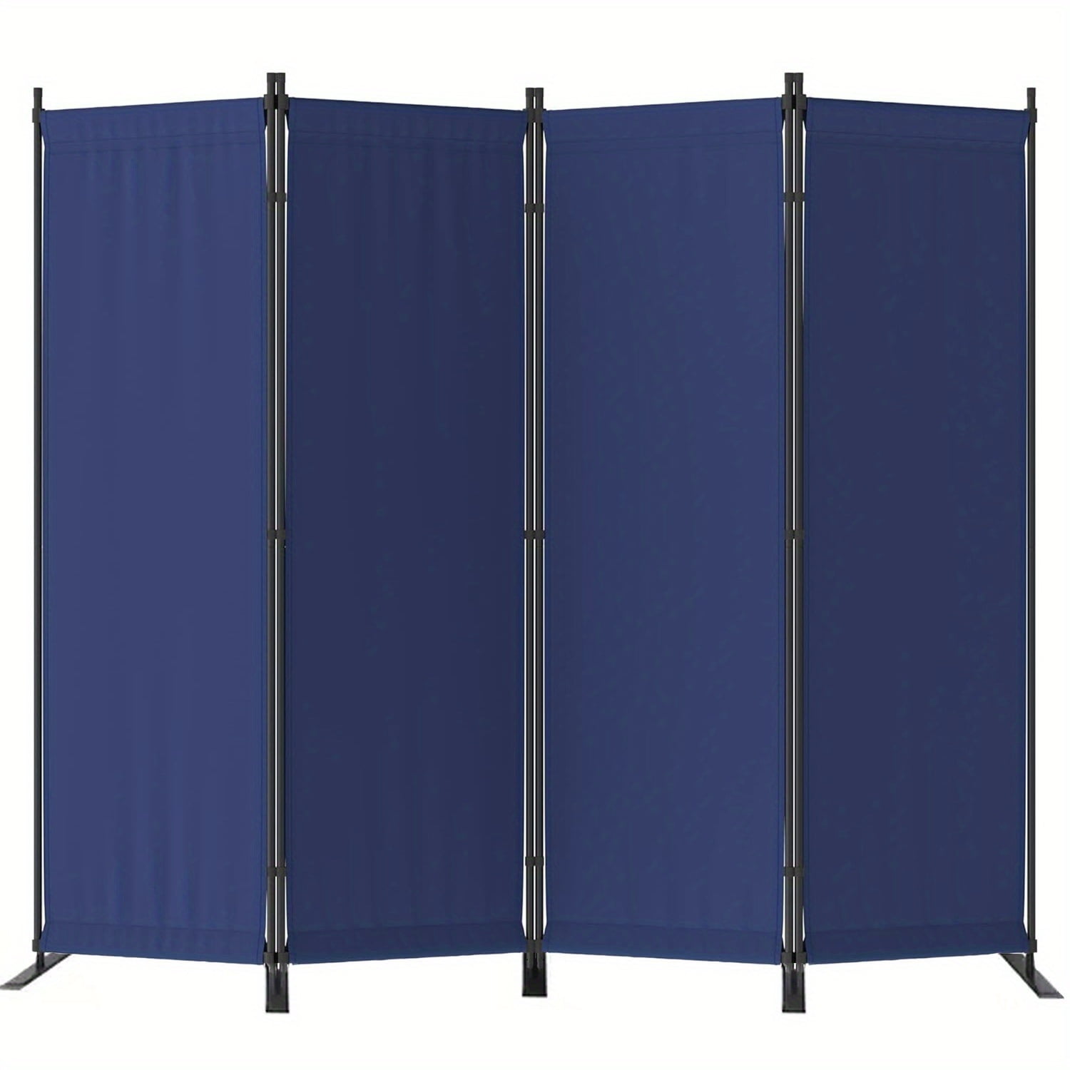 4-Panel Modern Black Room Divider – Stainless Steel Frame & Fabric ...