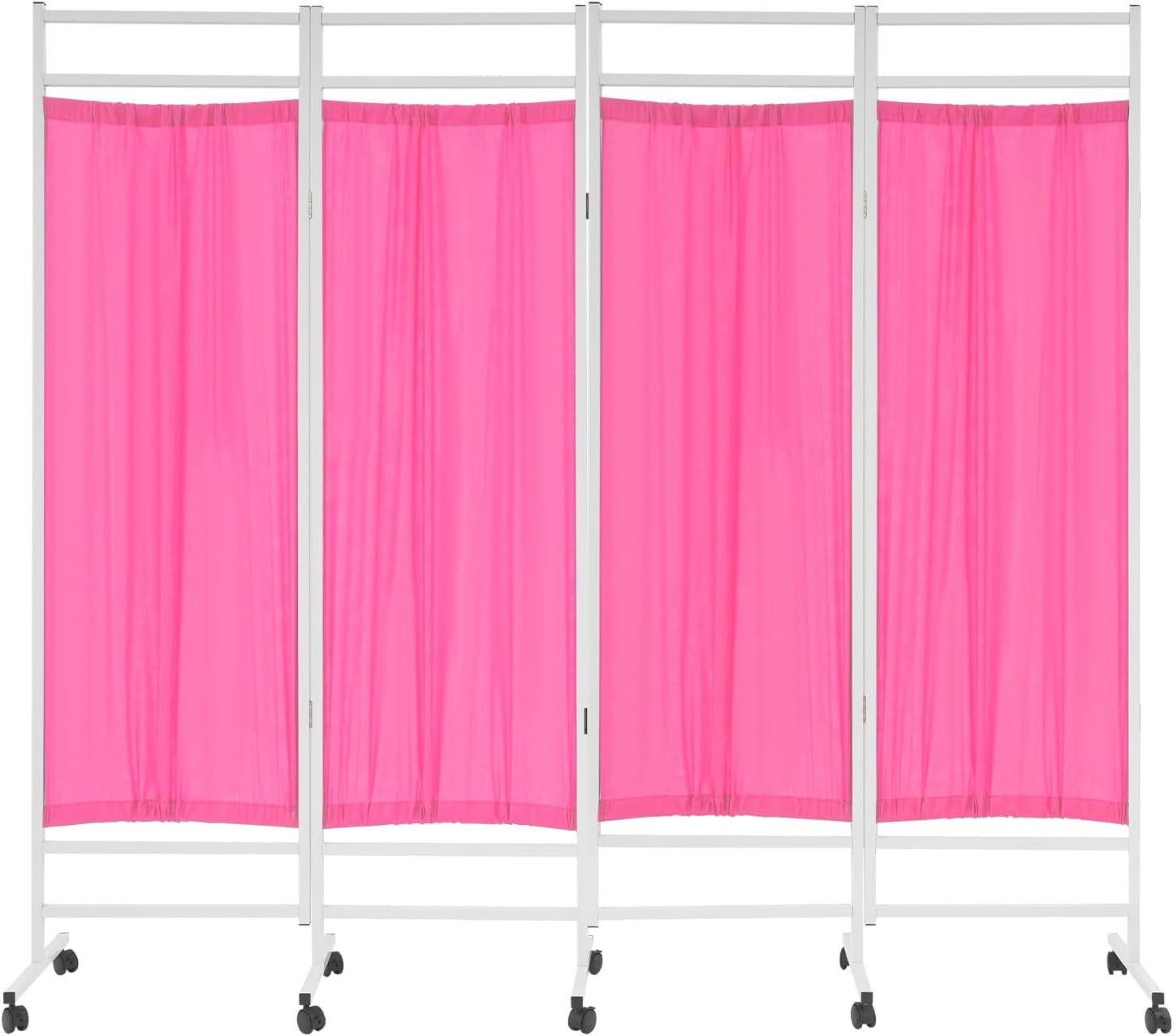 4-Panel Rolling Medical Room Divider 79" W x 71" H Foldable Medical ...