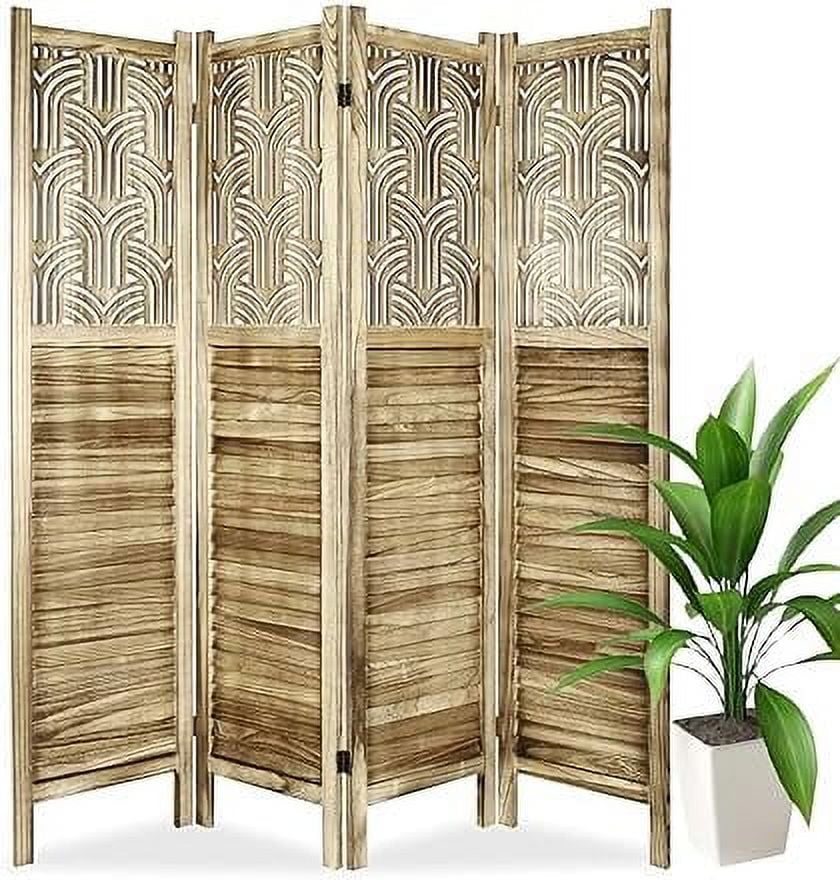 4 Panel Room Divider 5.6Ft Tall Cutout Room Dividers and Folding ...