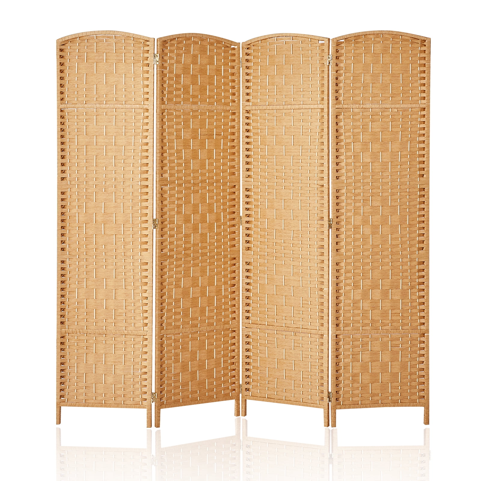 4-Panel Room Divider, 6 ft Office Partition Walls Wood Divider Folding ...