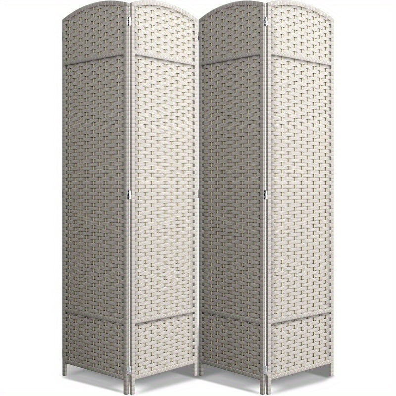4 Panel Room Divider 6 ft. Tall Privacy Screen Extra Wide Double Hinged ...