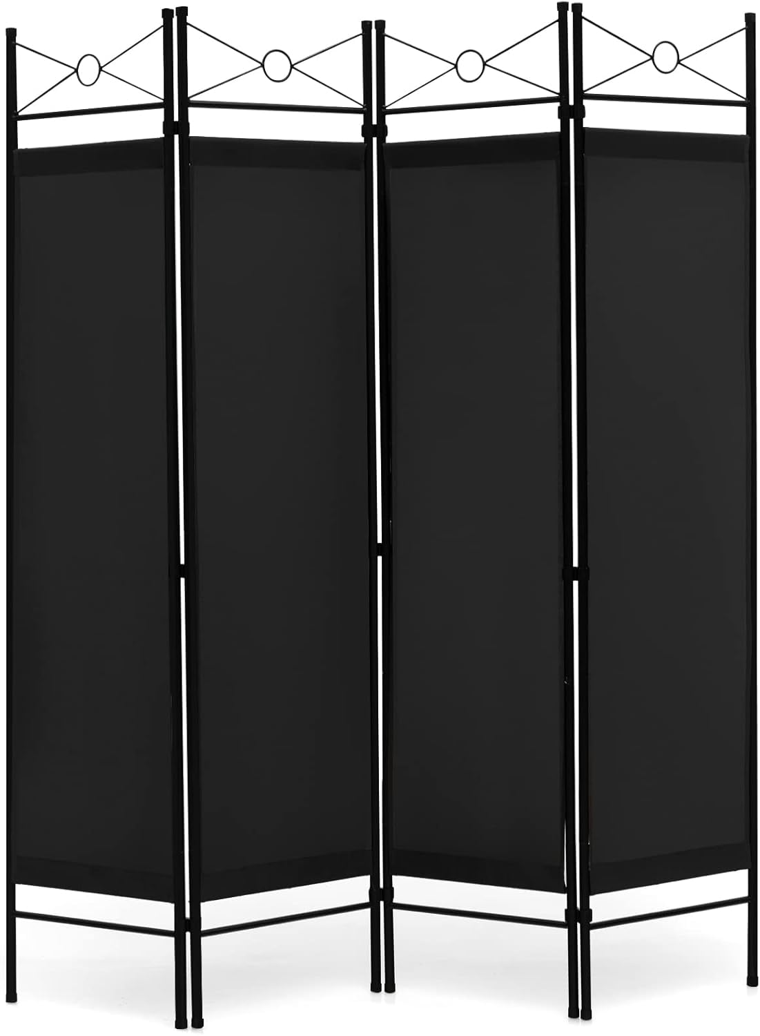 4 Panel Room Divider, 6FT Folding Privacy Screen with Rustproof Frame ...