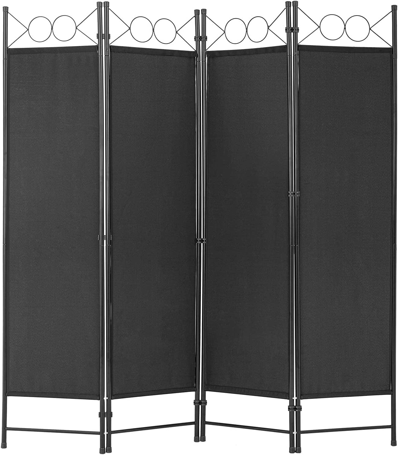 4 Panel Room Divider 6FT Steel Frame Screen Folding Privacy Divider ...