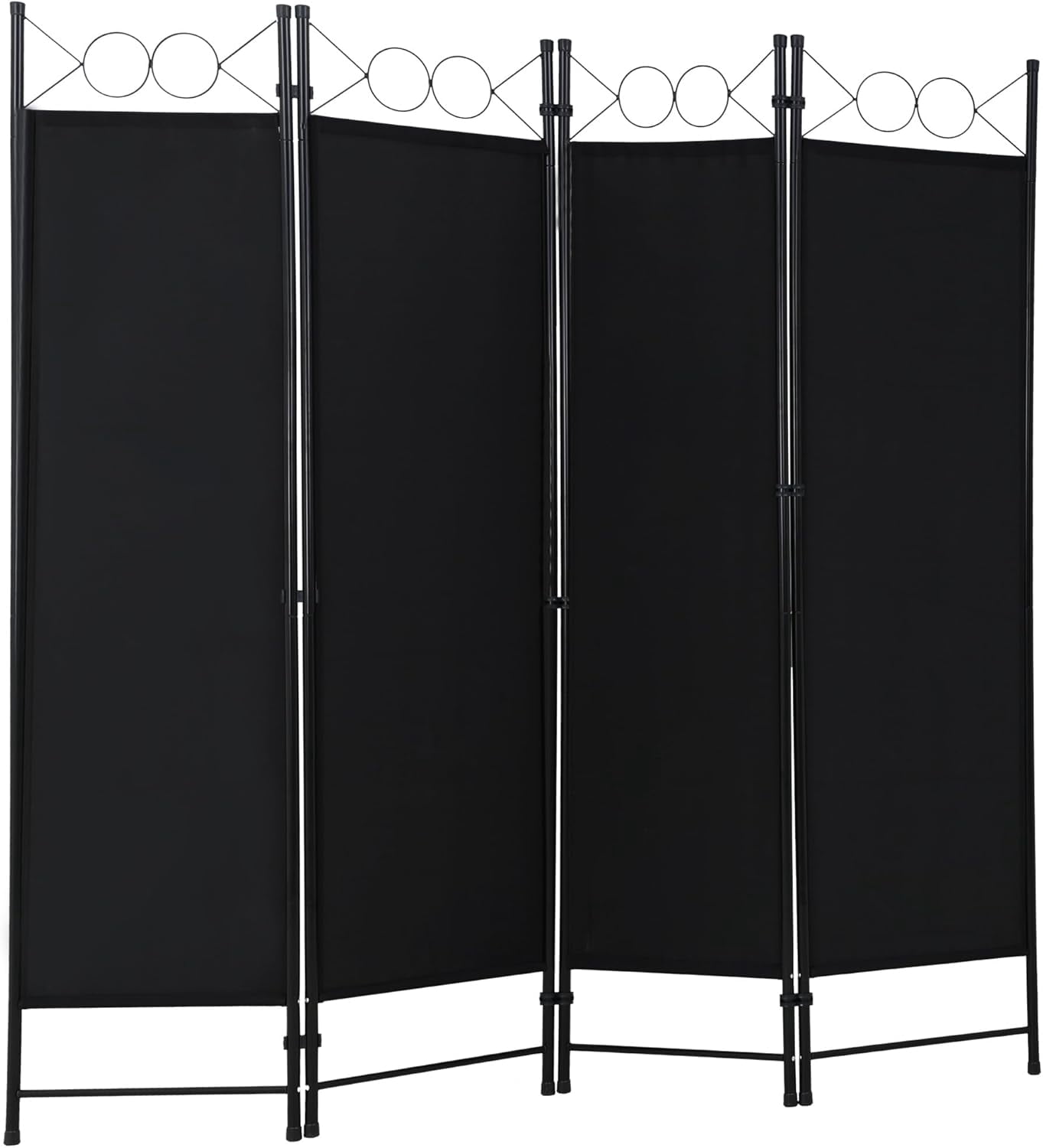 4 Panel Room Divider 6FT Steel Frame Screen Folding Privacy Divider ...